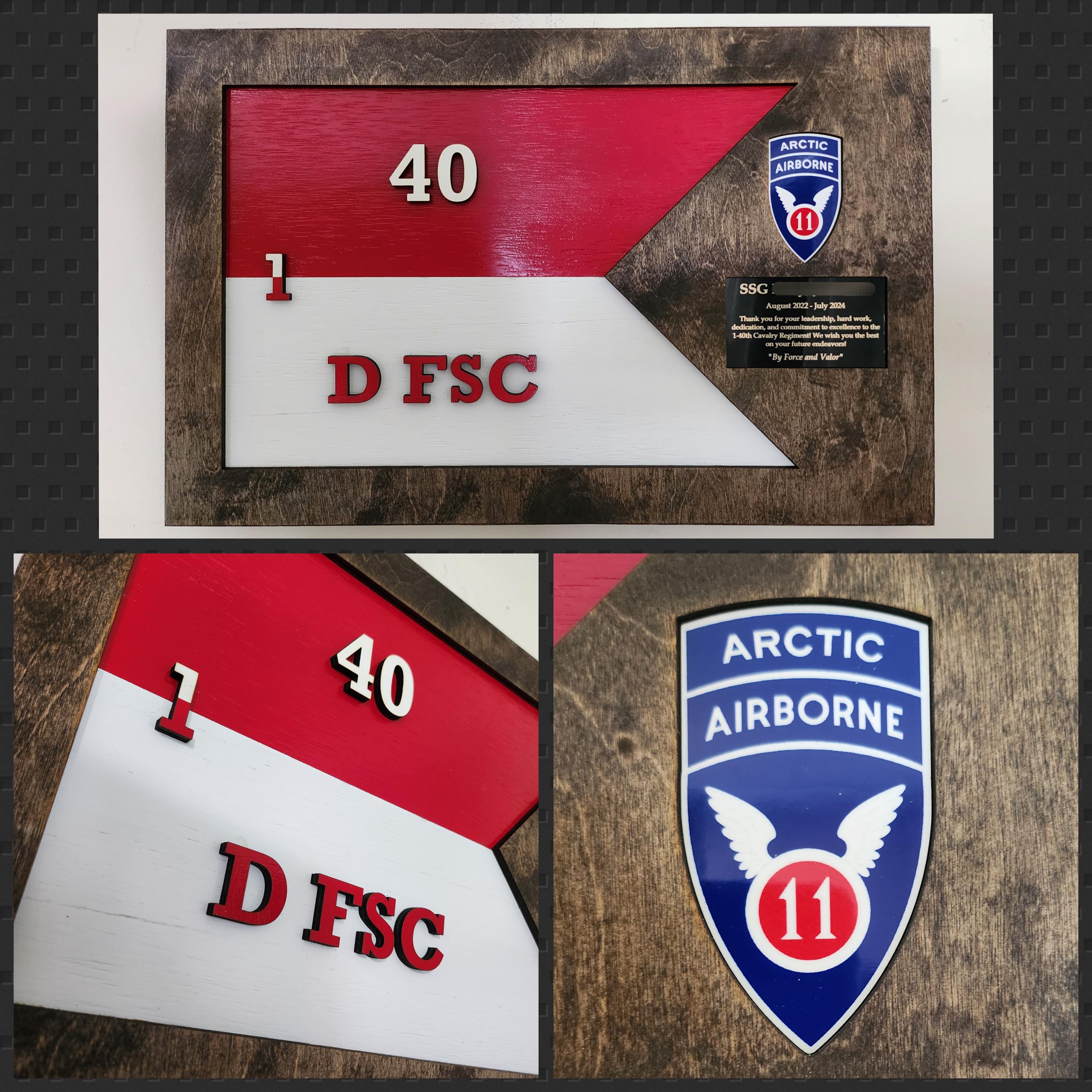 Cavalry Custom Wood Guidon Plaque With Sublimated Color Crest & Brass ...