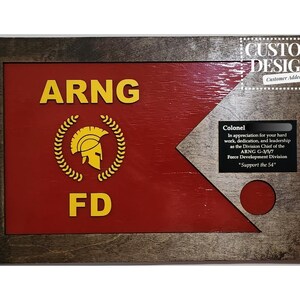 Custom Wood Guidon Plaque With Brass Plate, Any Branch, Military Gift ...