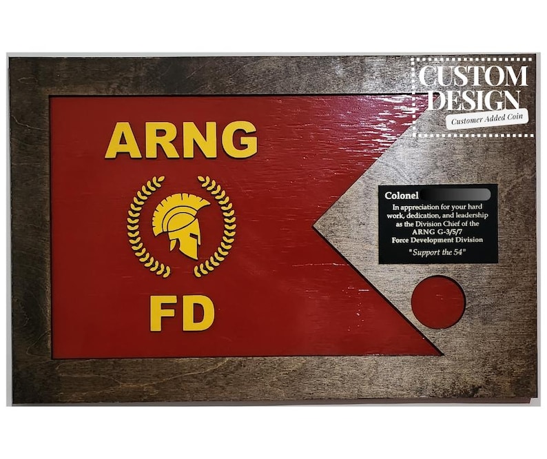 Custom Wood Guidon Plaque With Brass Plate, Any Branch, Military Gift ...
