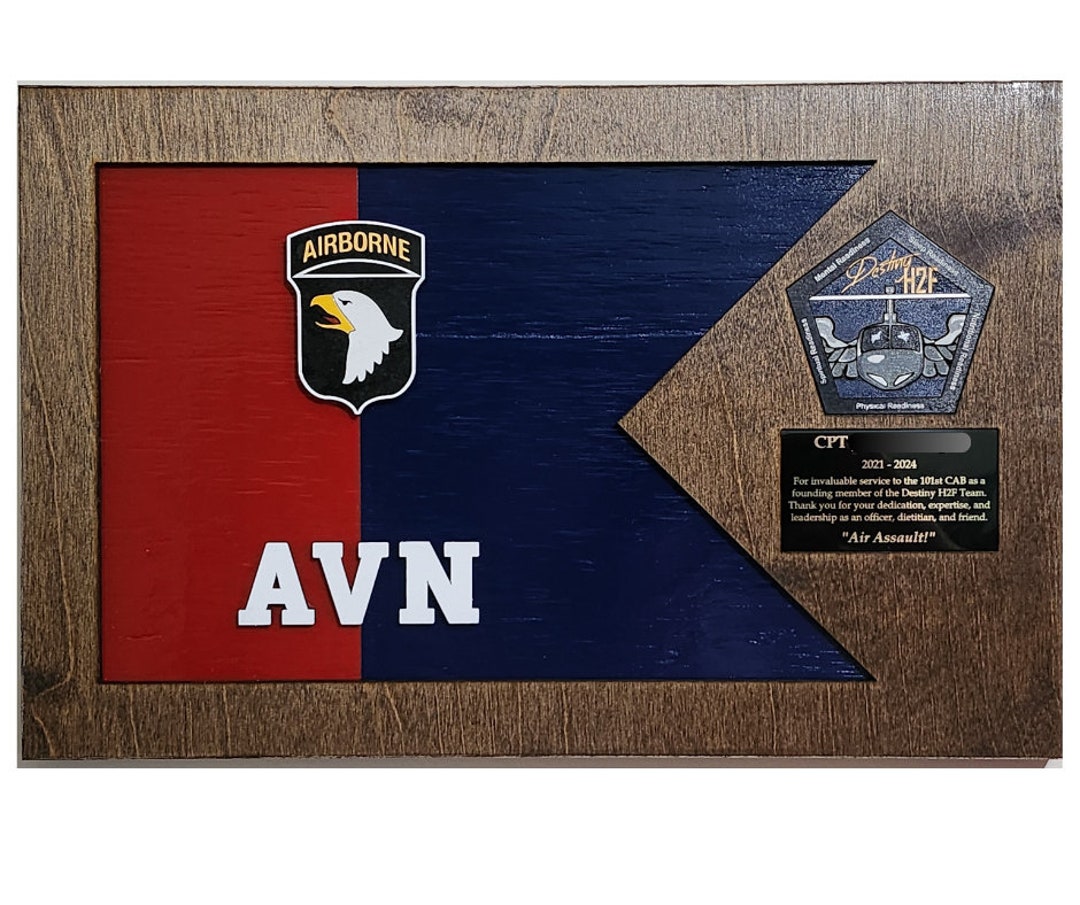 Combat Aviation Custom Wood Guidon Plaque With Sublimated Color Crest ...