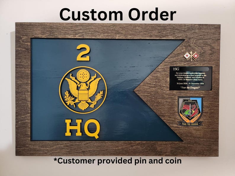 Branch Immaterial Custom Wood Guidon Plaque, Military Gift, PCS ...