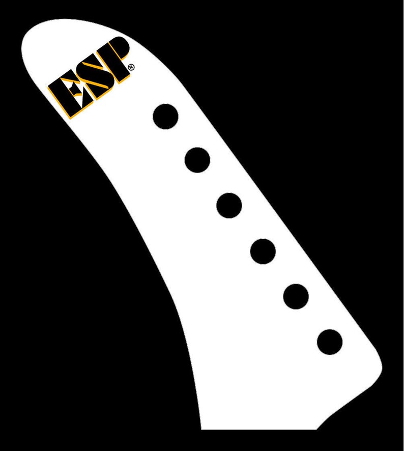 ESP® Logo Kamikaze® Guitar Waterslide Headstock Decal BLACK w | Etsy