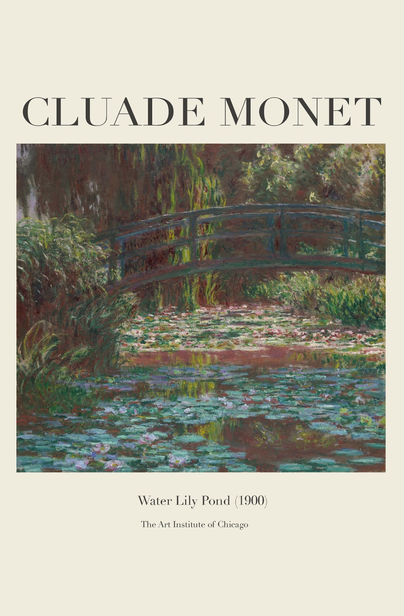 Claude Monet - Water Lily Pond Printable Wall Art - Etsy