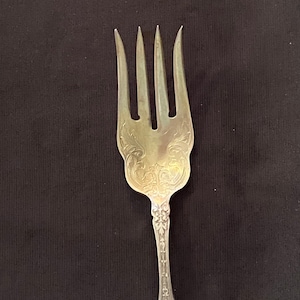 Rogers Antique Silver-plate Serving Fork W/gold Wash Tines - Etsy