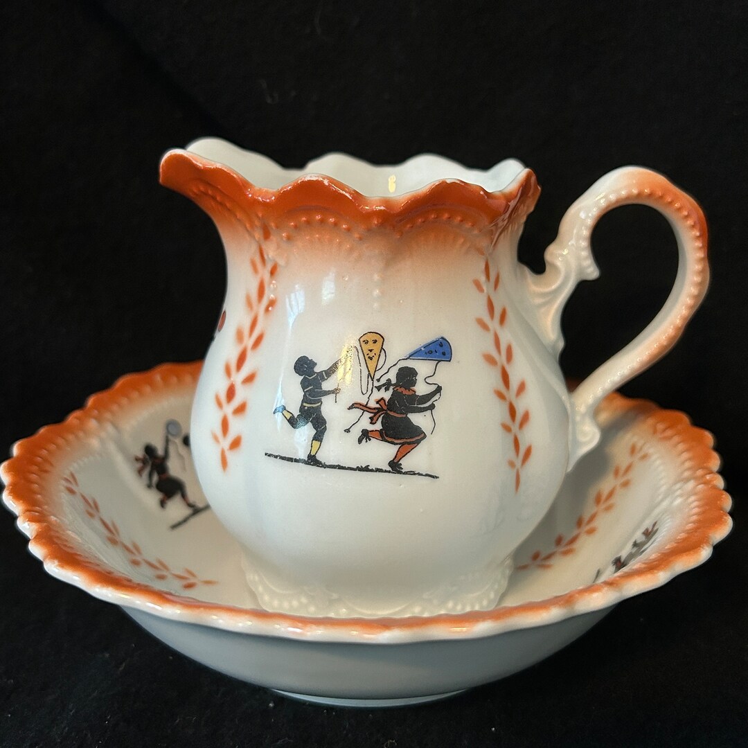 Vintage Child's Pitcher and Bowl - Etsy