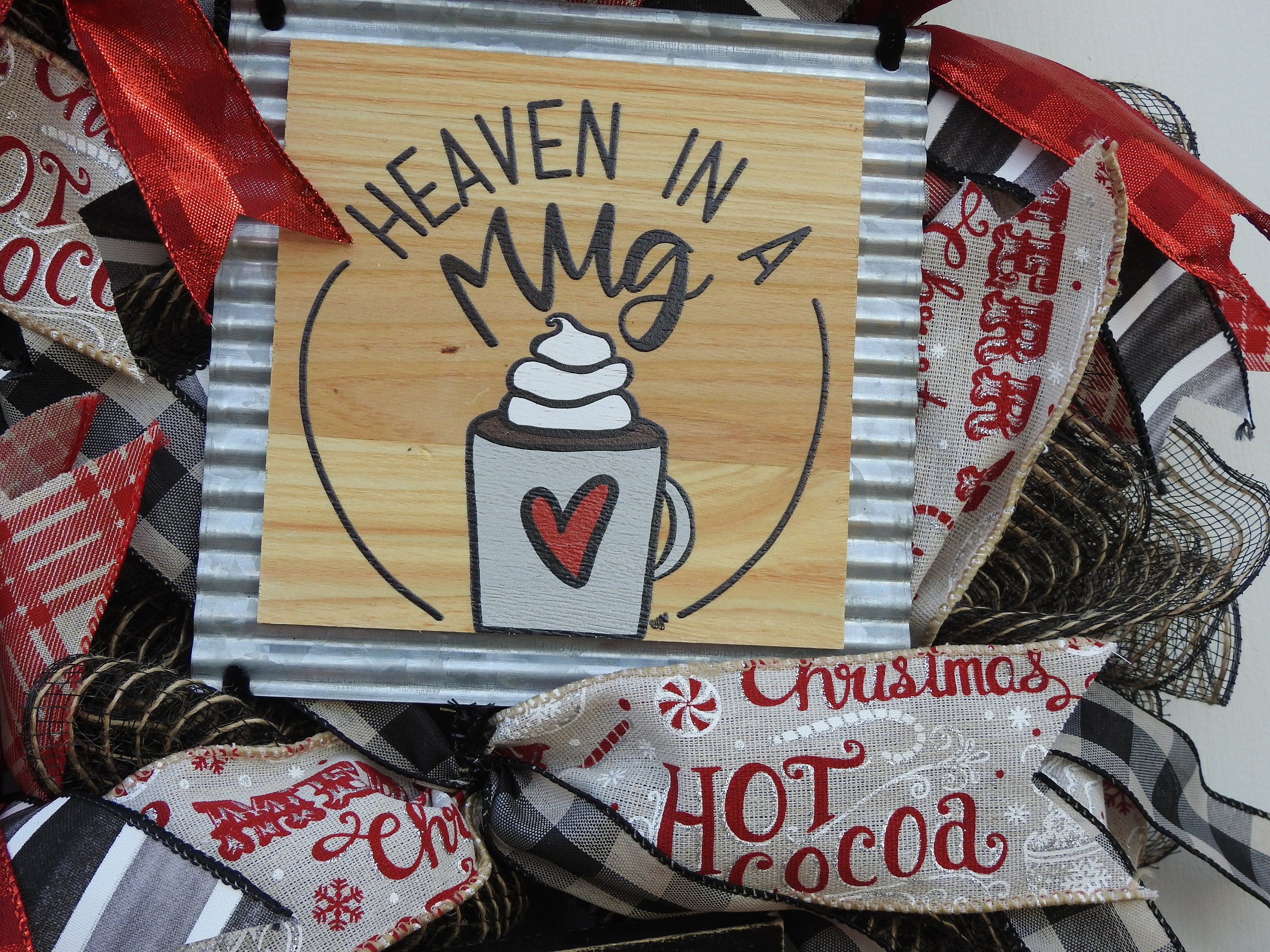 Hot Cocoa Wreath heaven in a Mug Wreath Winter - Etsy