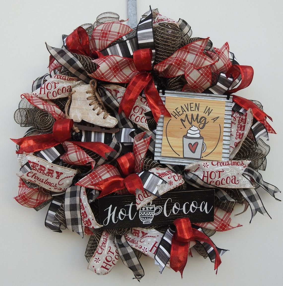 Hot Cocoa Wreath heaven in a Mug Wreath Winter - Etsy