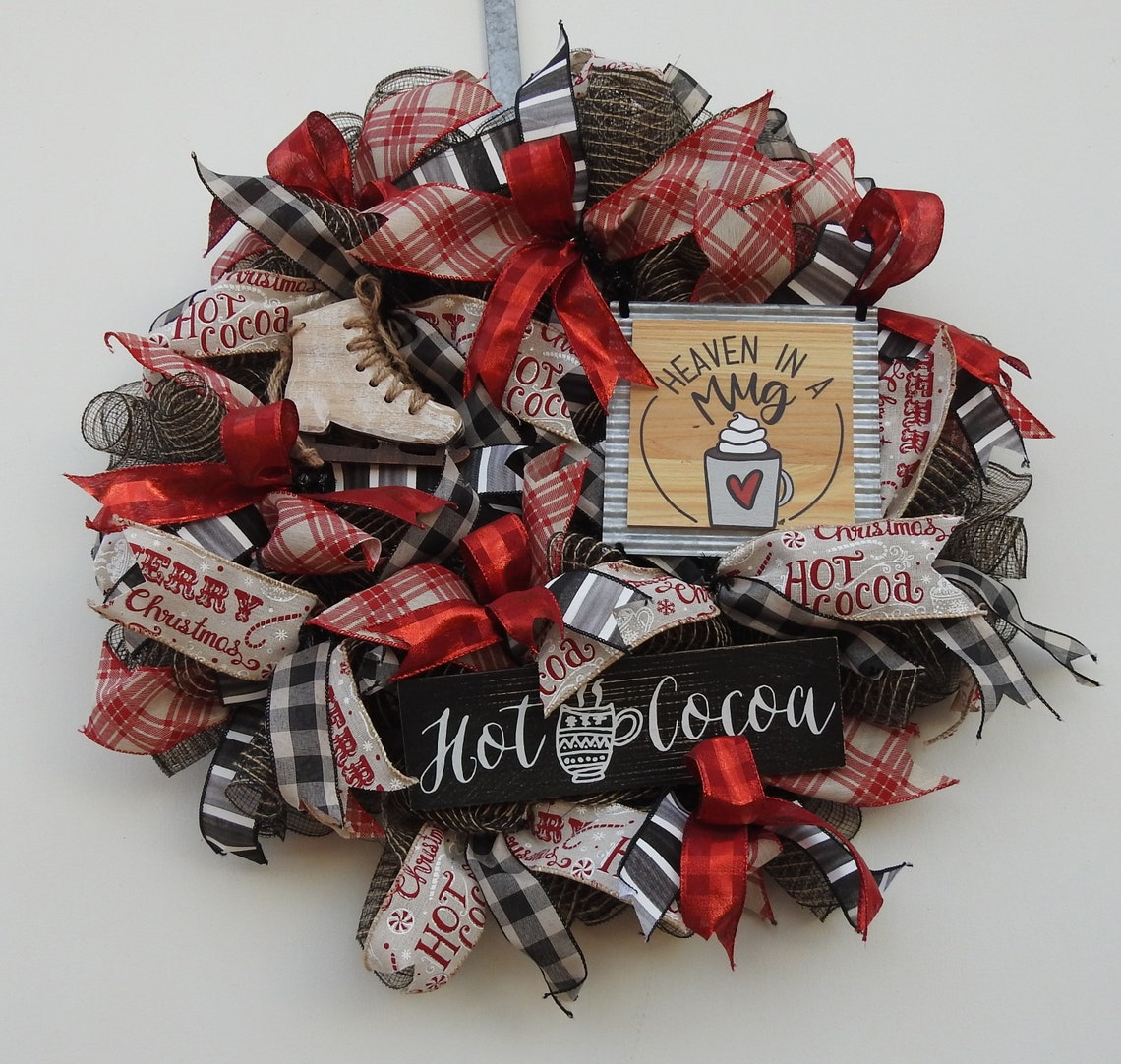 Hot Cocoa Wreath heaven in a Mug Wreath Winter - Etsy
