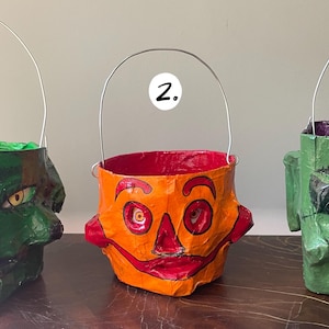 Paper Mache Halloween Bucket Artist Made Vintage Style by Sarah ...