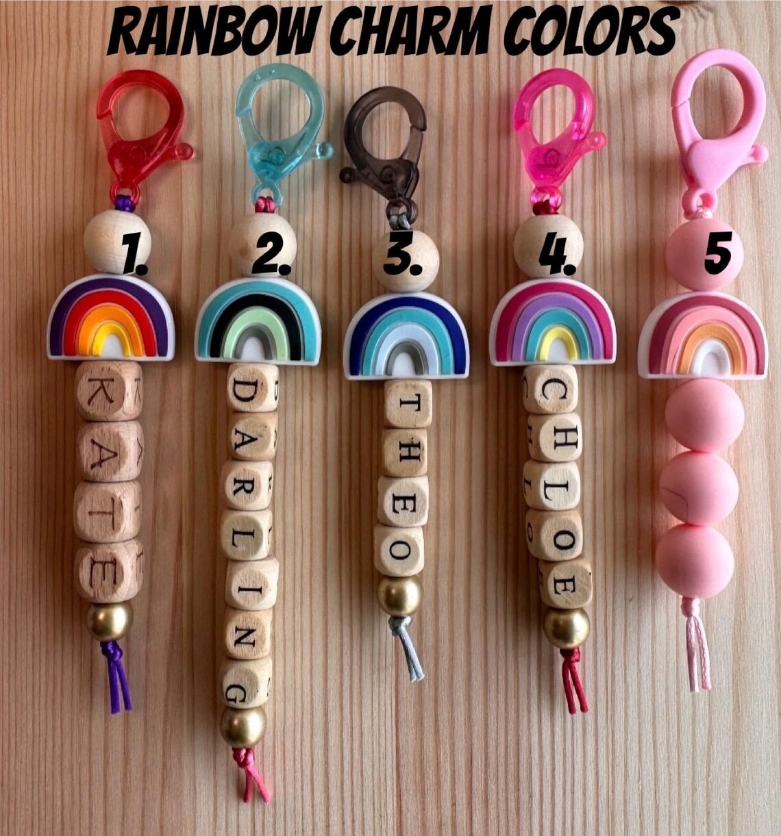 Personalized Backpack Keychain, Charm Clip With Name, Silicone Charm ...