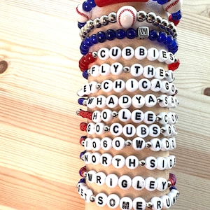 Stack of 3 or More, Chicago Cubs Baseball Bracelet, MLB Spirit Stack ...