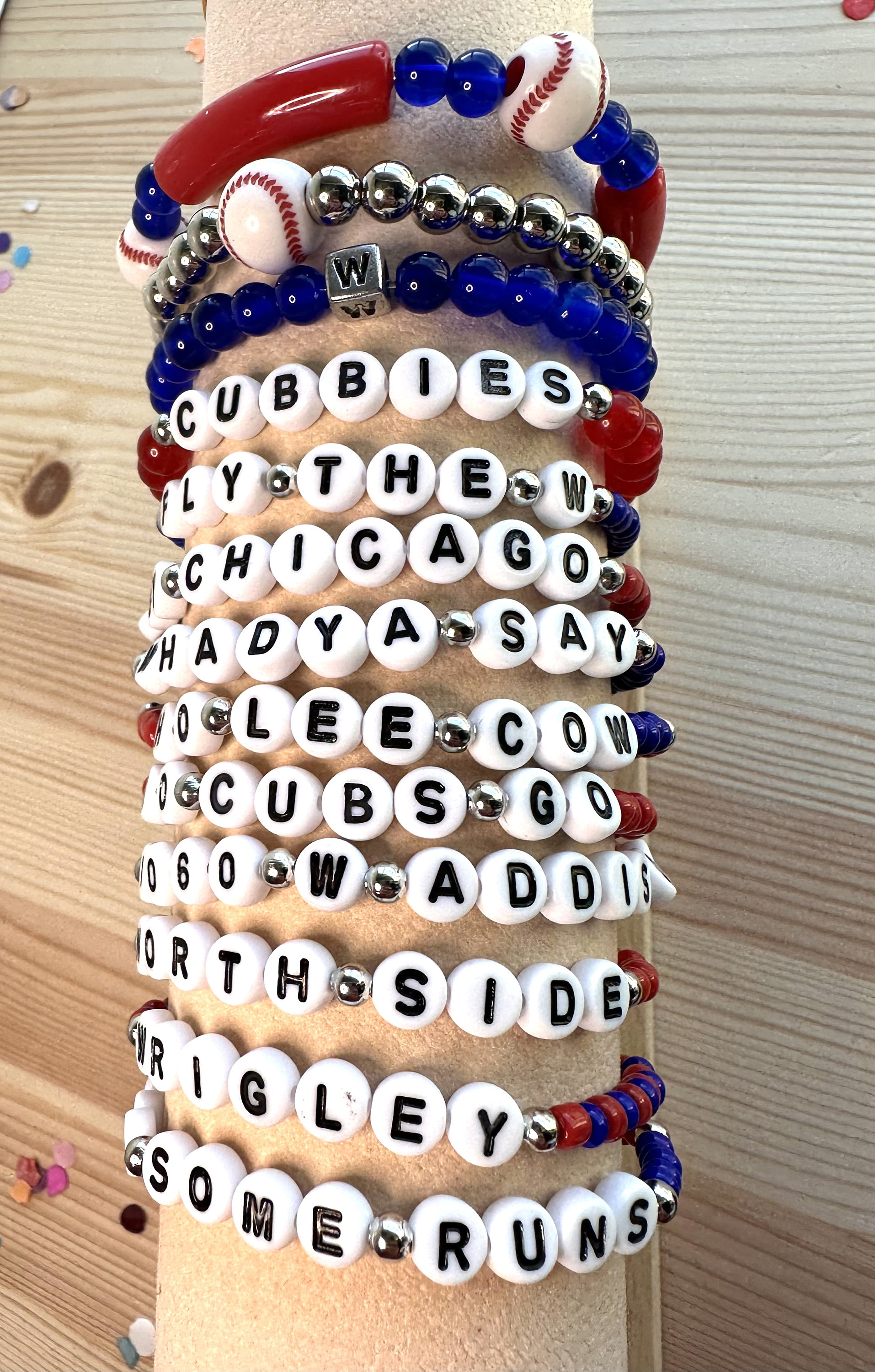 Stack of 3 or More, Chicago Cubs Baseball Bracelet, MLB Spirit Stack ...