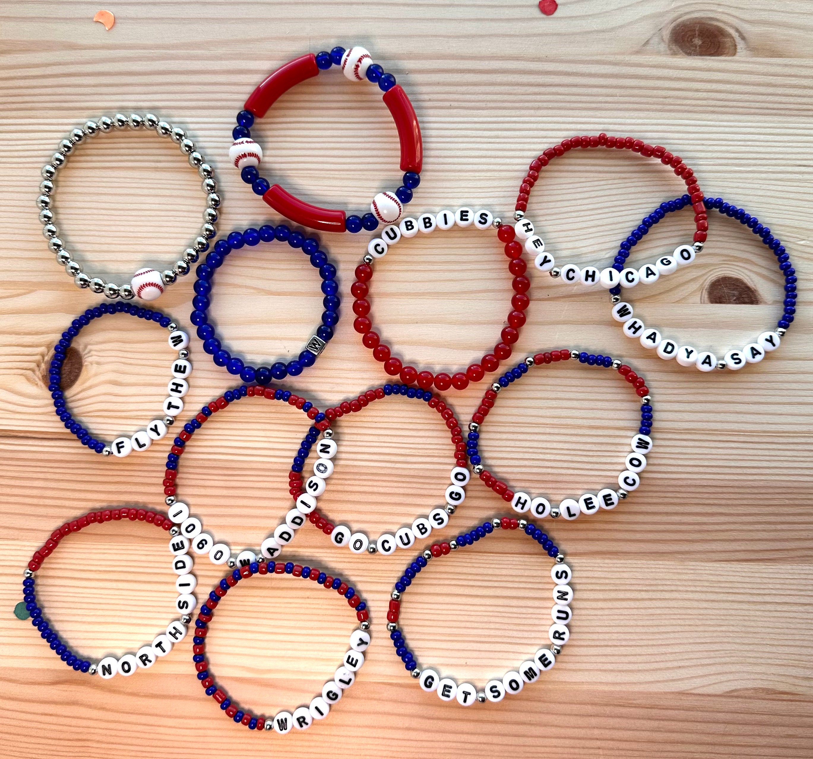 Stack of 3 or More, Chicago Cubs Baseball Bracelet, MLB Spirit Stack ...
