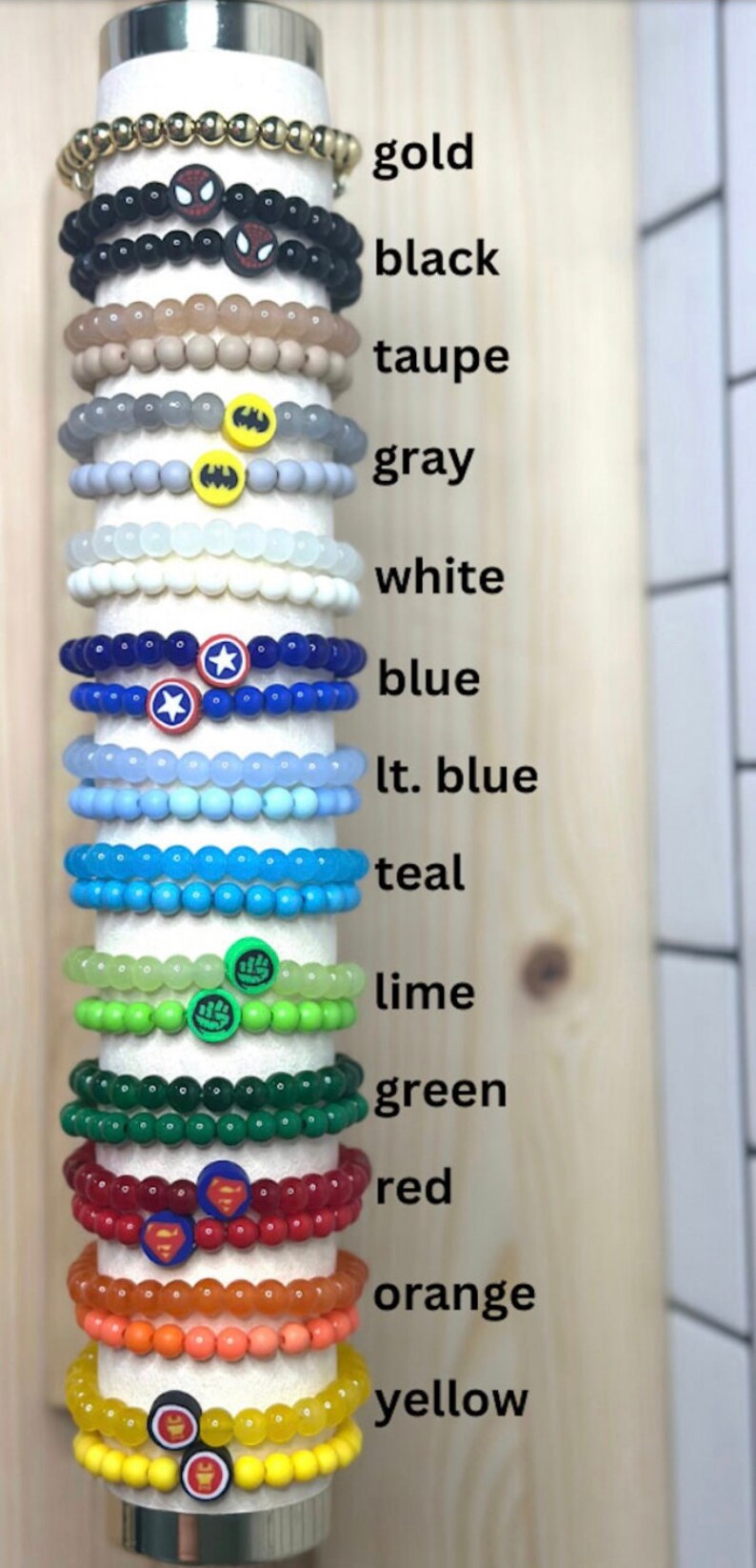 Personalized Superhero Bracelet, Boy Mom Matching Replacement - Etsy