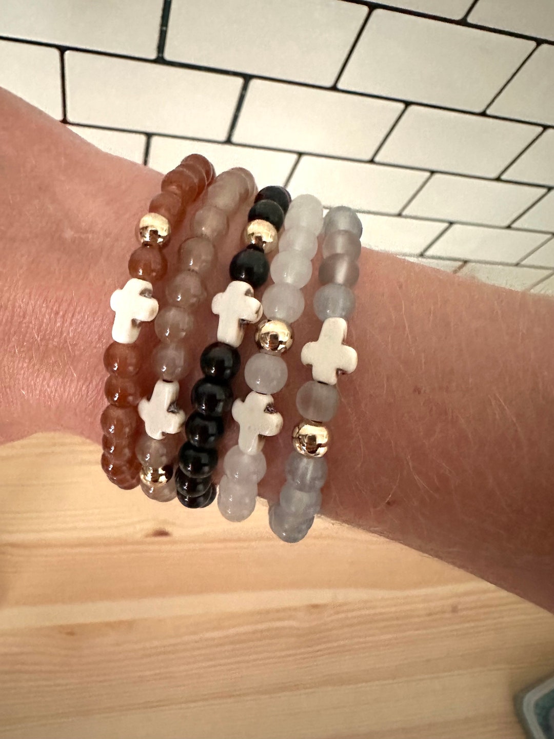 5 Pack Cross Friendship Bracelets, Intention Bracelet Set ...