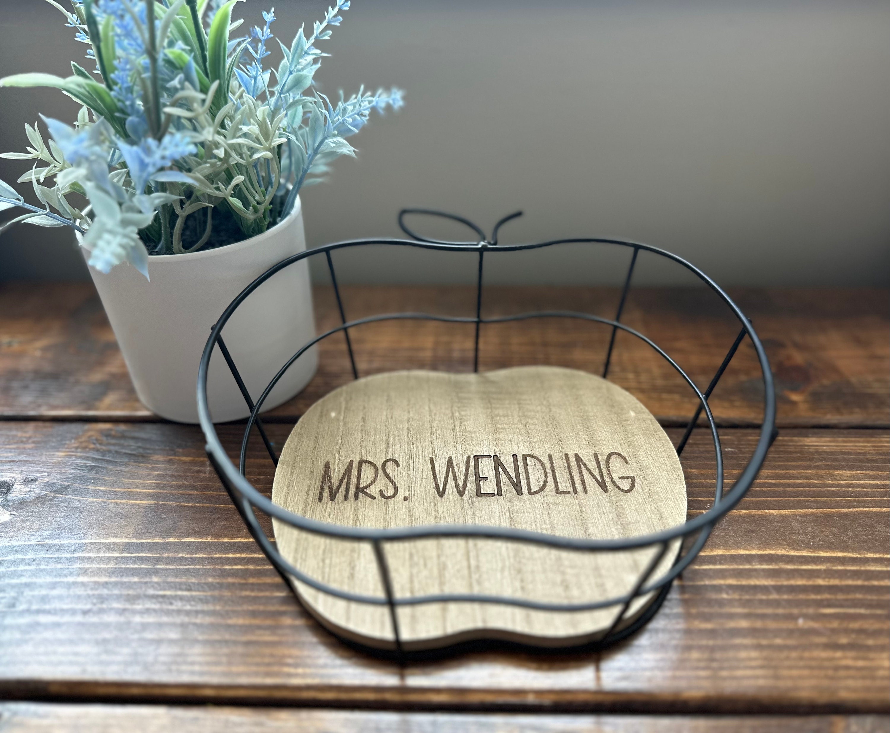 Teacher Basket Teacher Gift Back to School Apple Basket Supplies Basket ...