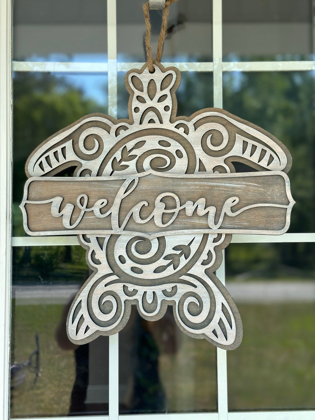 Turtle Door Hanger - Wood Sign - Sea Turtle - Beach Decor - Beach Door ...