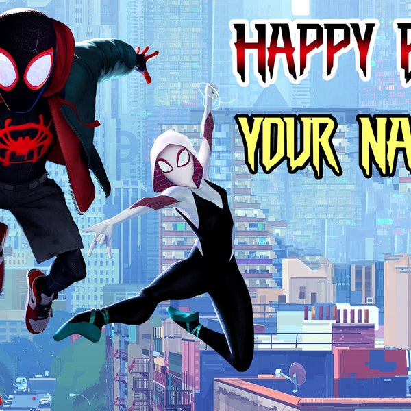 Spiderman Into the Spiderverse Banner - Etsy