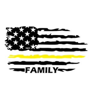 Thin Yellow Line Family Decal,thin Yellow Line Flag Decal,yellow Thin ...