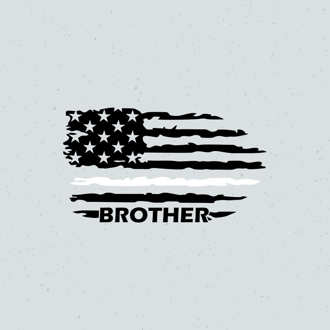 Thin White Line Brother Flag,ems Flag,emt Flag,white Thin Line Decal ...
