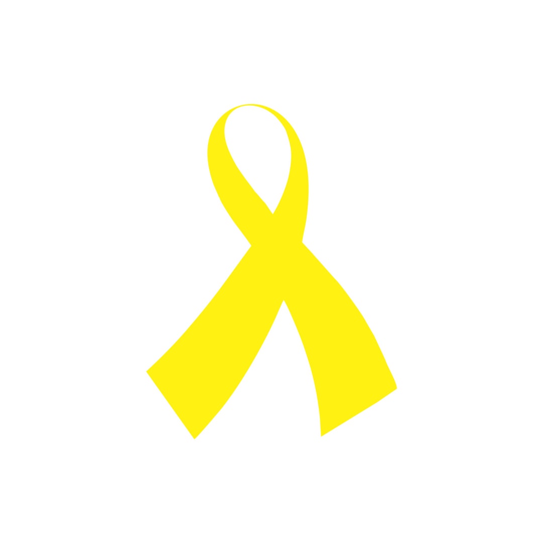Yellow Cancer Ribbon,bone Cancer Ribbon,yellow Cancer Ribbon Decal ...