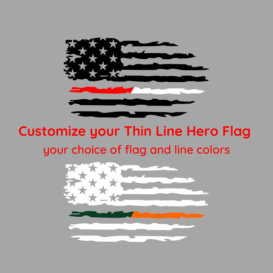 Custom 1st Responder Flag Decal,essential Worker Flag Decal,two Color ...