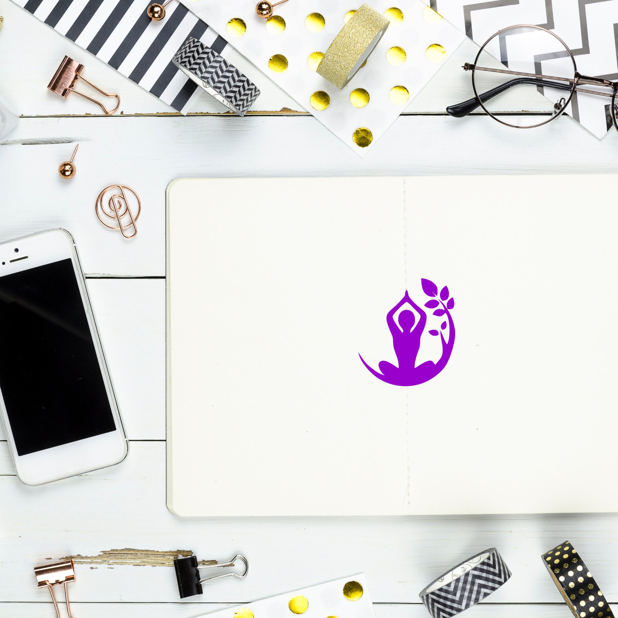 Yoga Vinyl Decalsitting Yoga Pose Decalvinyasa Yoga | Etsy