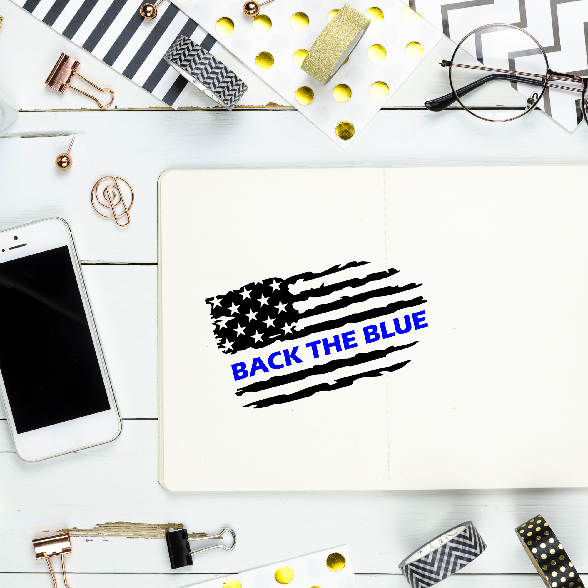 Back the Blue Vinyl Decalthin Blue Line Decalback the Blue | Etsy