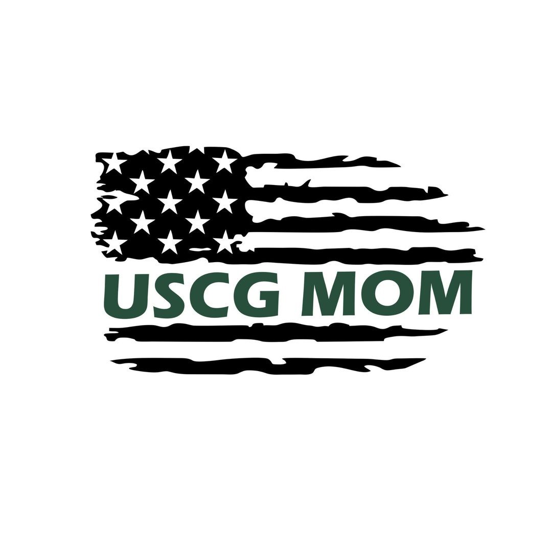 USCG Mom Decal,military Family Flag,coast Guard Flag,us Coast Guard Mom ...