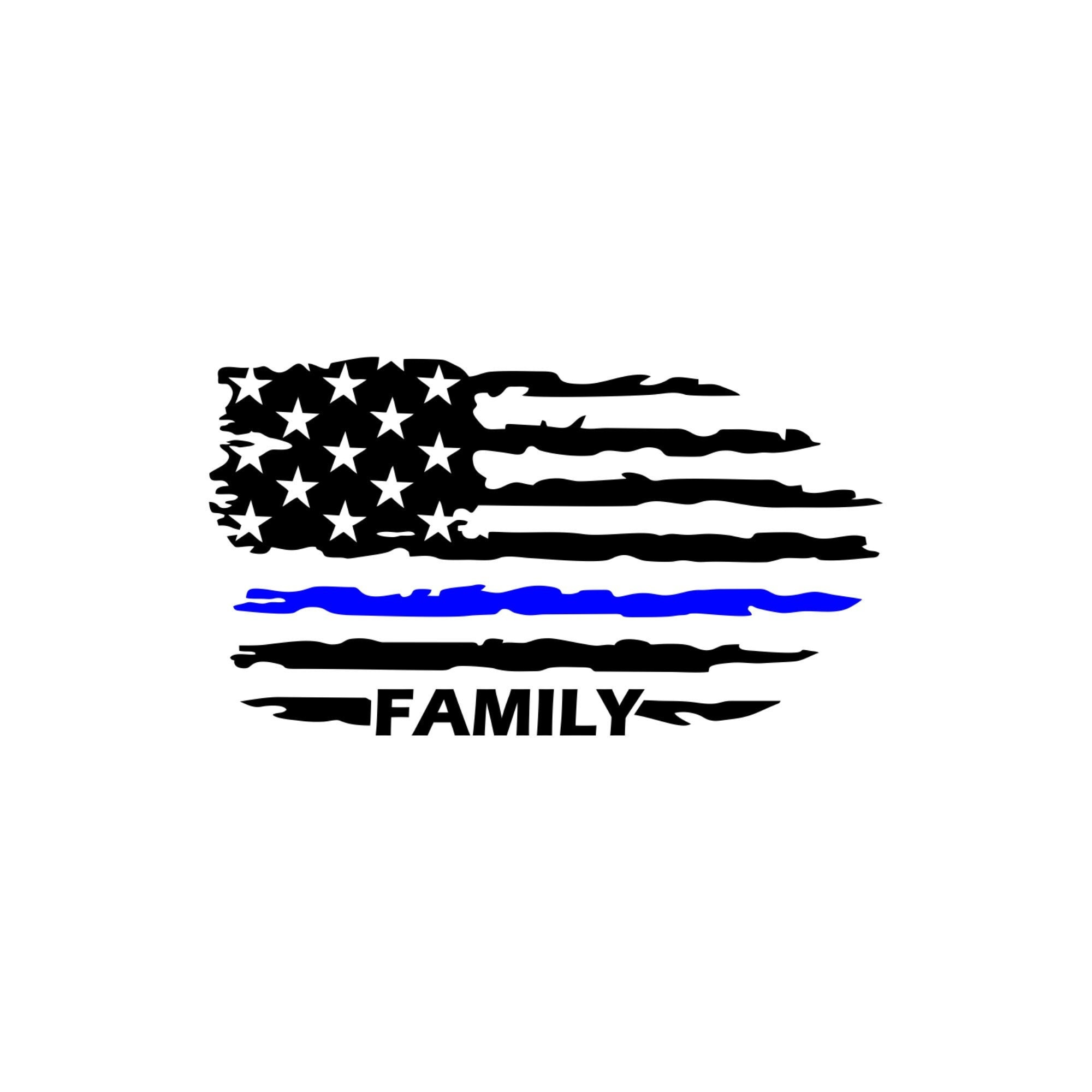 Thin Blue Line Family Decalthin Blue Line Flag Decalblue - Etsy