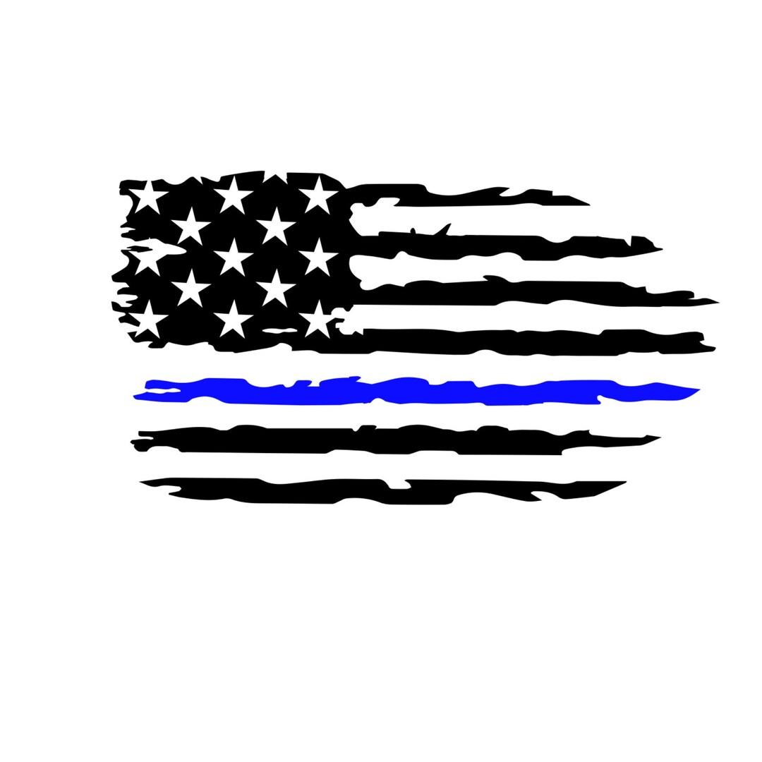 Thin Blue Line Flag Decalblue Thin Line Flag Decalback the - Etsy