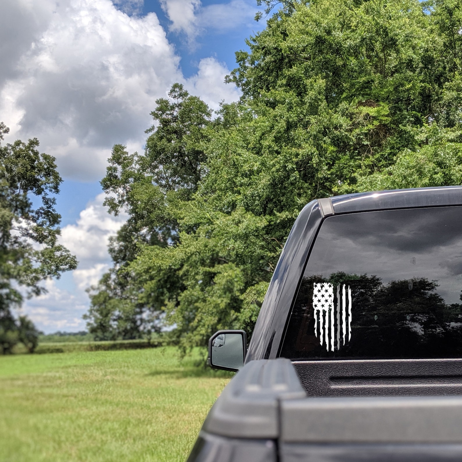 Thin Grey Line Vertical Flag Decal, Vertical Grey Line Flag Decal ...