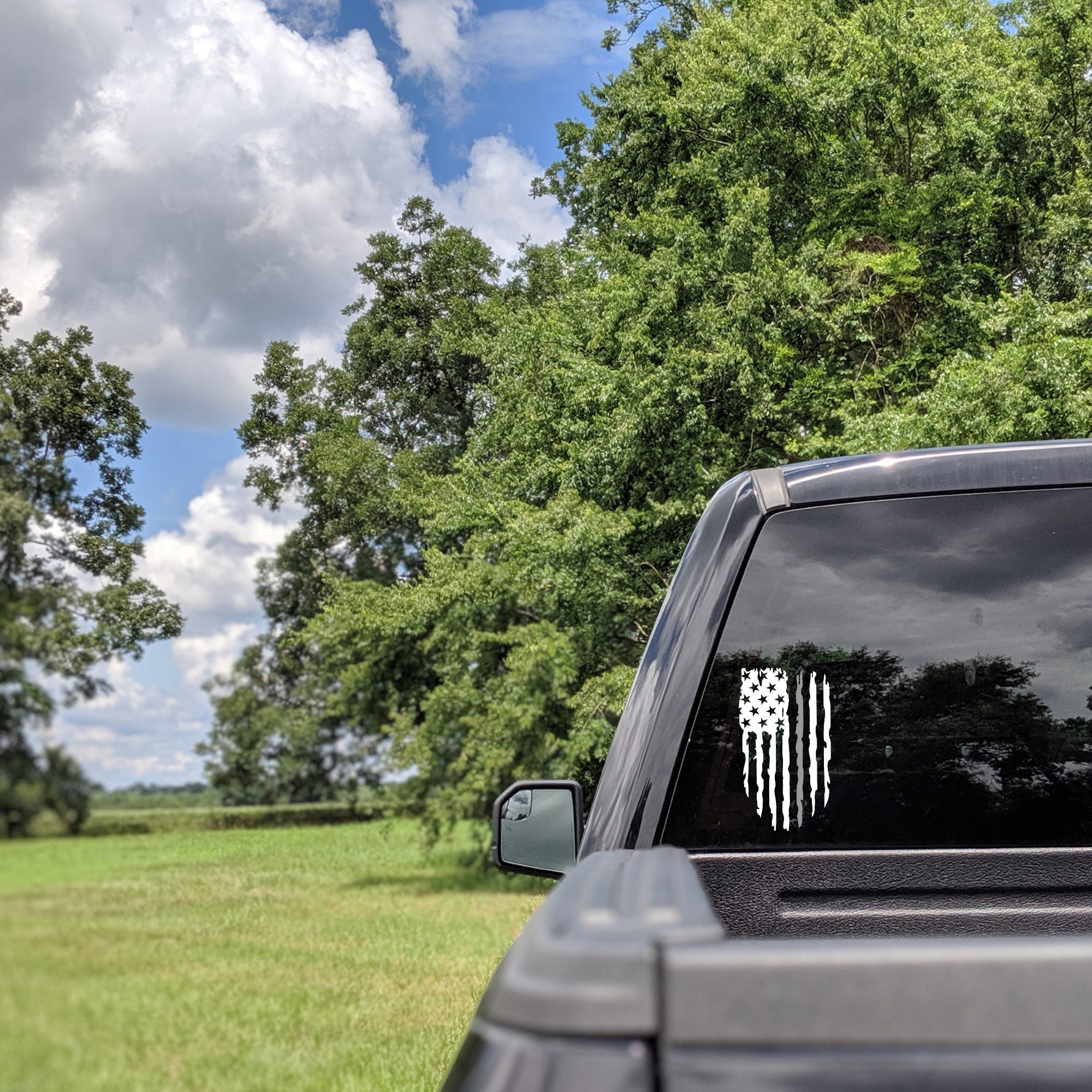 Thin Grey Line Vertical Flag Decal, Vertical Grey Line Flag Decal ...