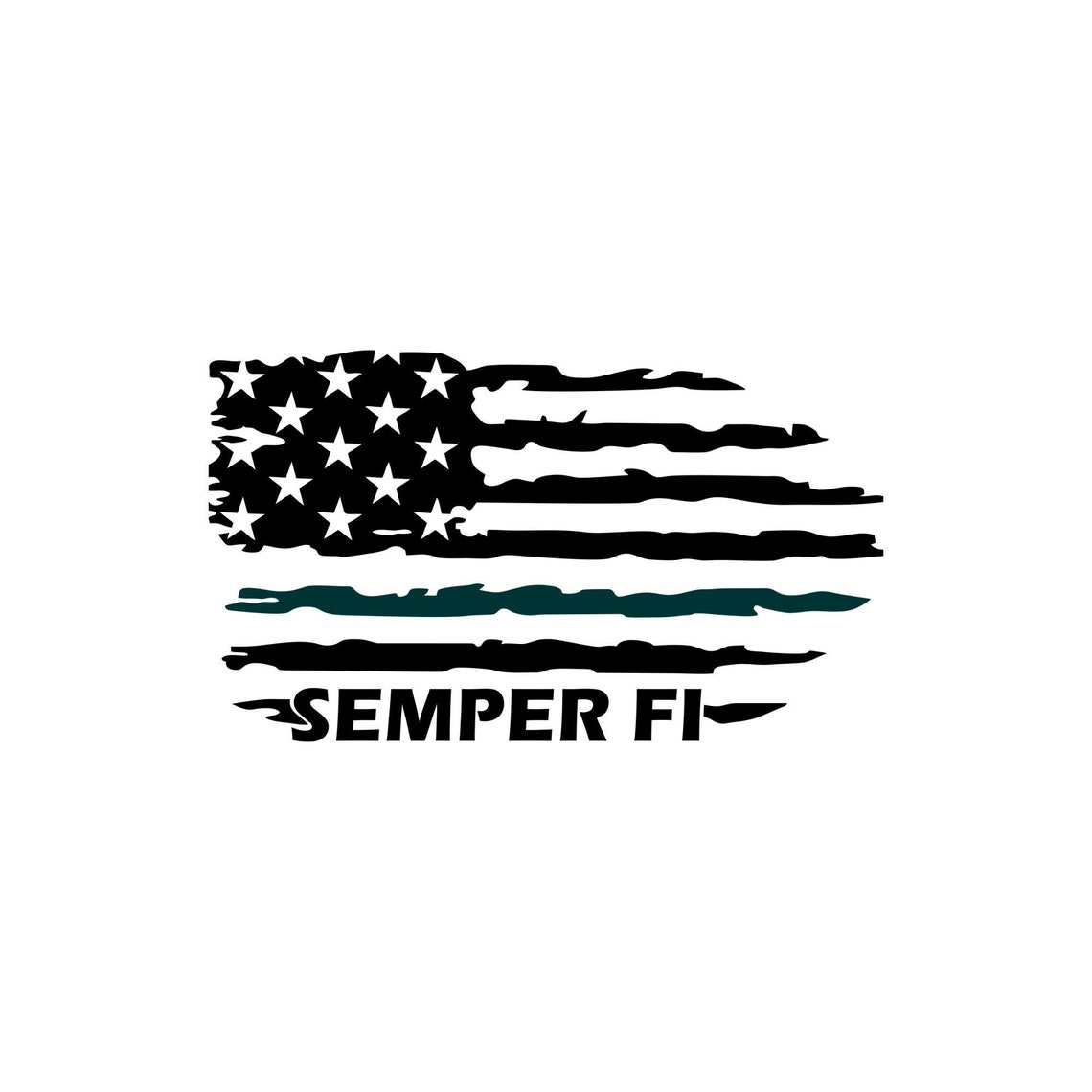 USMC Semper Fi Flag Semper Fi Flag Decal Marine Corp Vinyl | Etsy