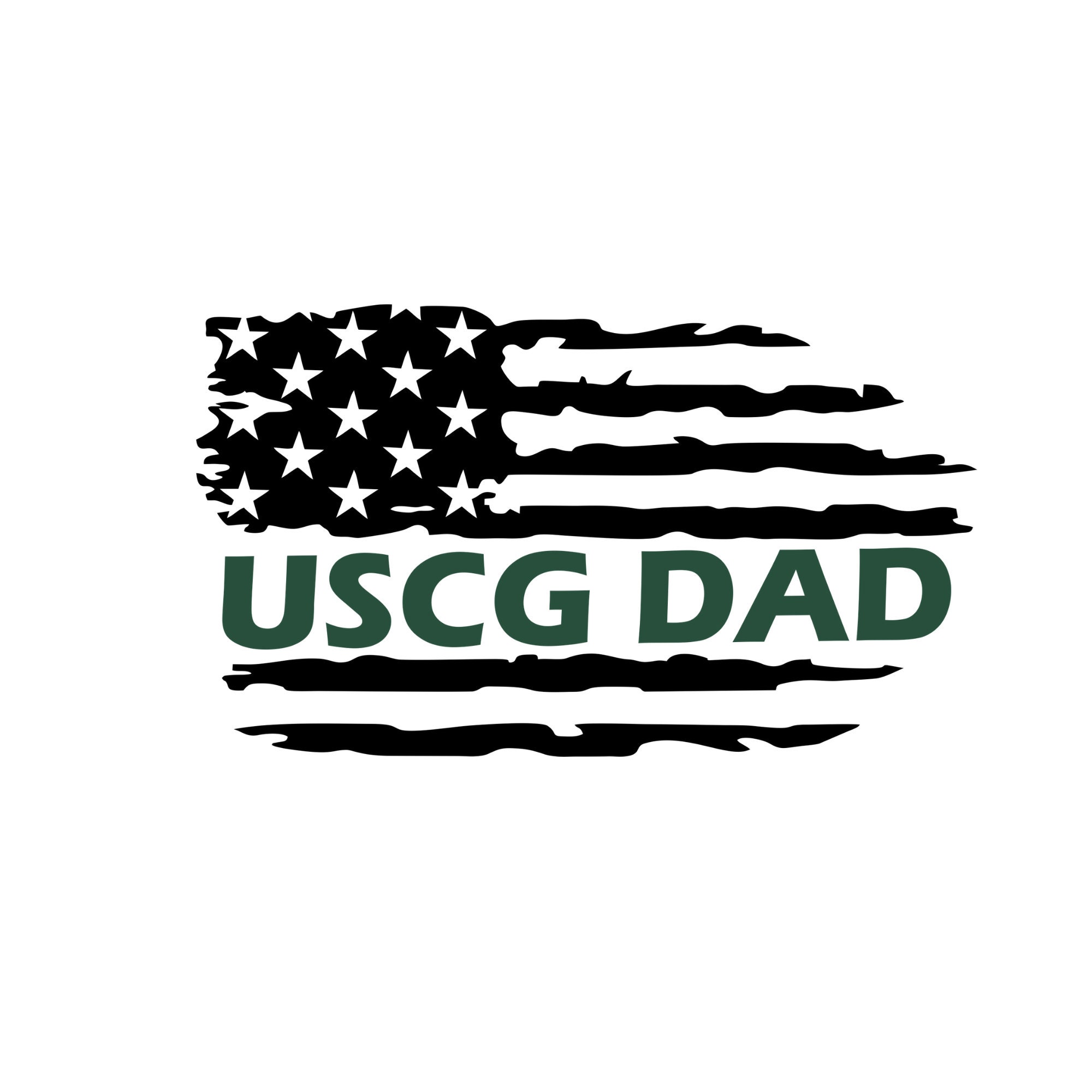 USCG Dad Decal,military Family Flag,coast Guard Flag,us Coast Guard Dad ...