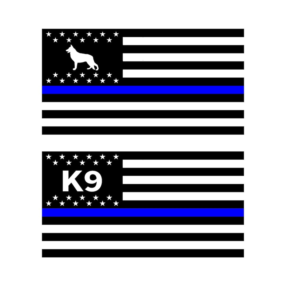 Thin Blue K9 Flag Decal,blue Line K9 Flag,police K9 Decal,k9 Flag Decal ...