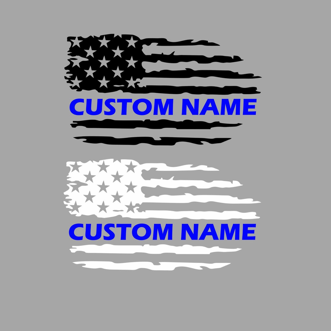 PERSONALIZED Thin Blue Line Flag,personalized Blue Thin Line Flag ...