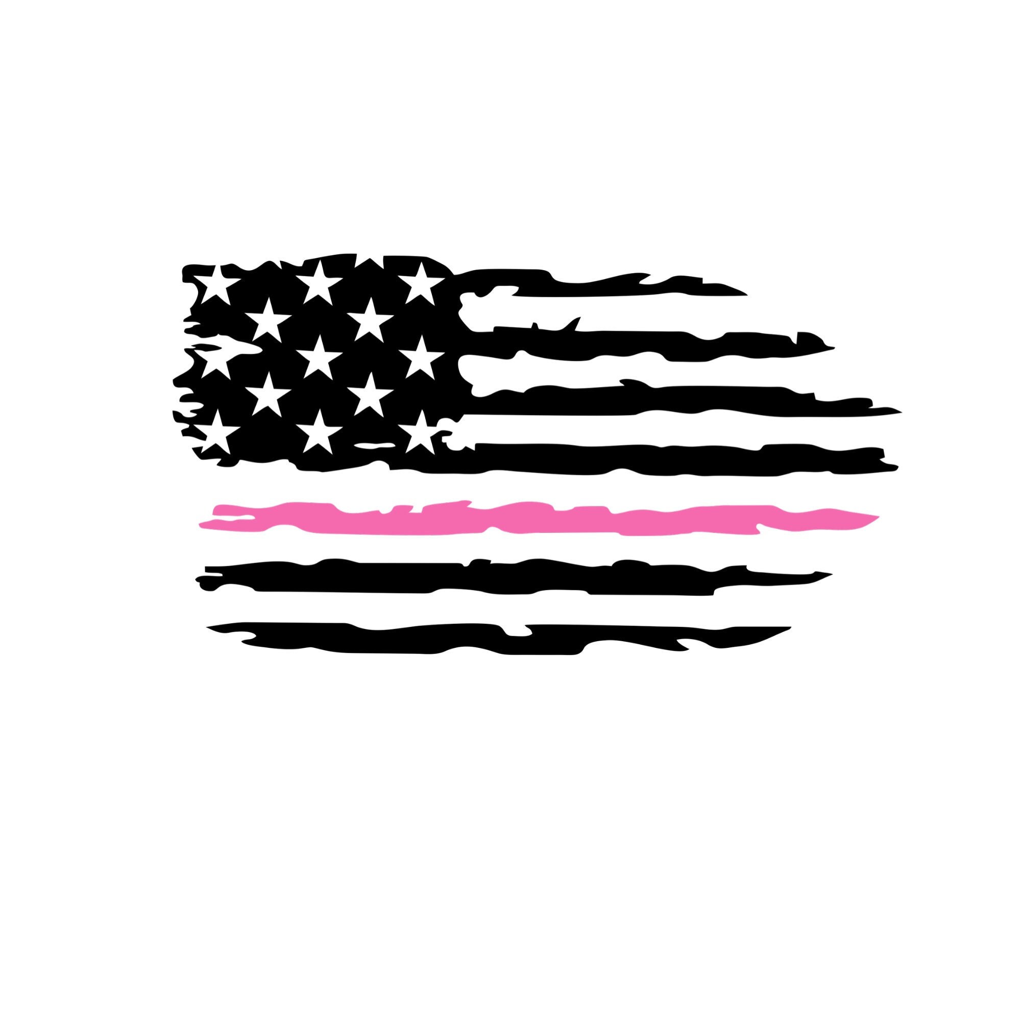 Thin Pink Line Flagpink Thin Line Flagbreast Cancer - Etsy