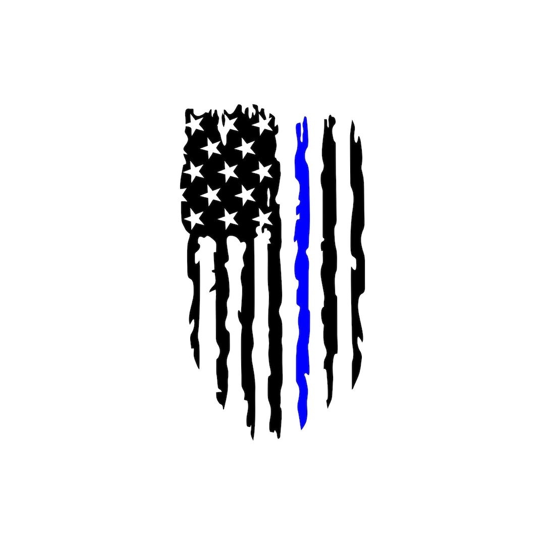 Thin Blue Line Flag Decal Vertical,blue Thin Line Flag Decal,distressed ...