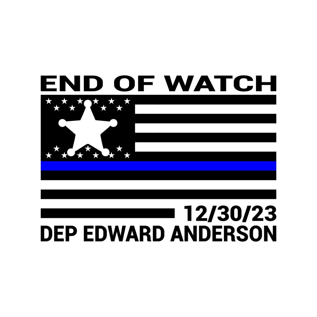 End of Watch Vinyl Decal,eow Thin Blue Line Flag,sheriff EOW Decal ...
