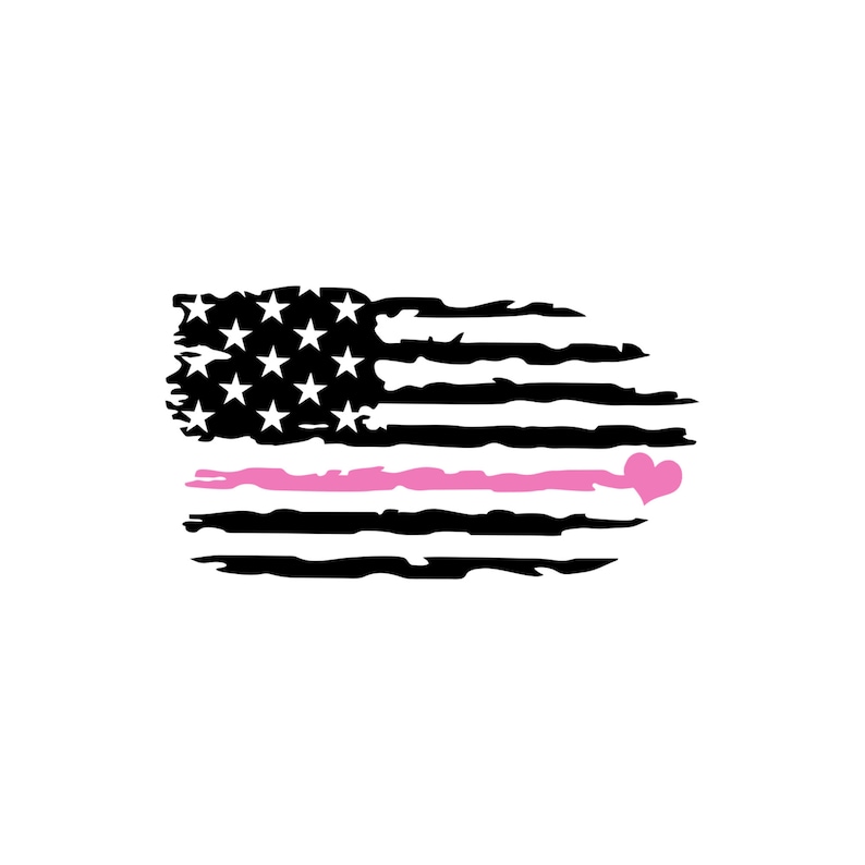Thin Pink Line Flagpink Thin Line Flagbreast Cancer - Etsy