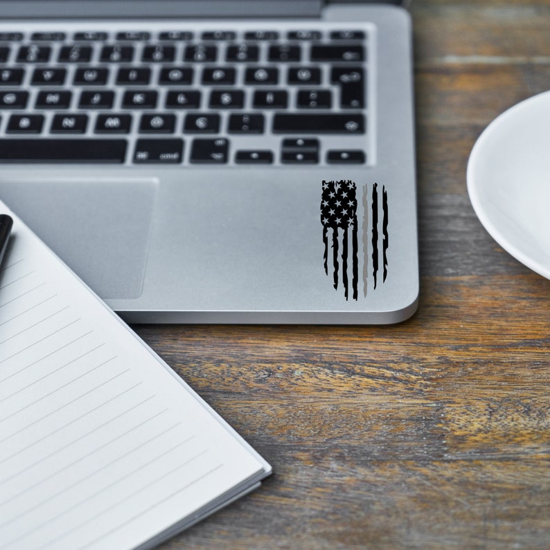 Thin Grey Line Vertical Flag Decal Vertical Grey Line Flag - Etsy