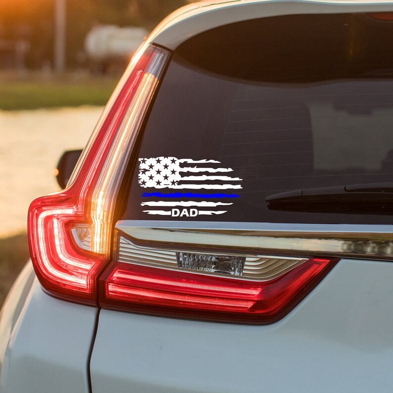 Thin Blue Line Dad Decalthin Blue Line Flag Decallaw - Etsy