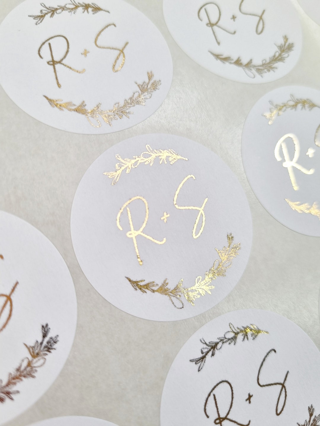 Wedding Invitation Stickers, White 37mm Stickers, Envelope Seals, Foil ...