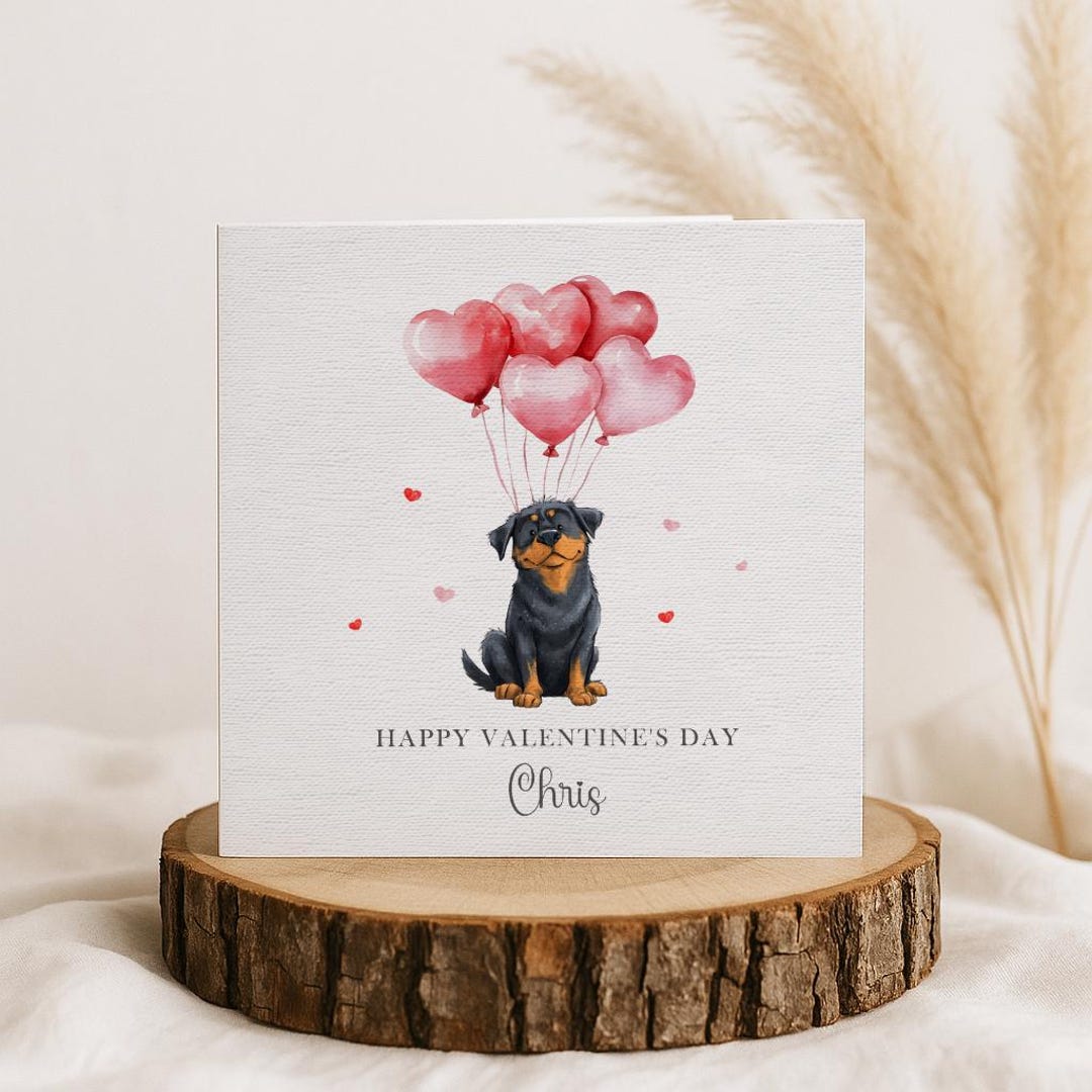 Rottweiler Personalised Valentine's Card, Valentine's Card for Husband ...