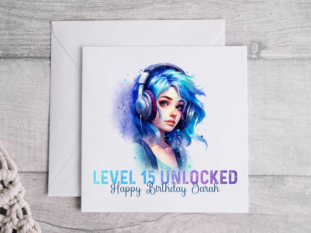 Personalised Birthday Card for Her, Gamer Girl Birthday Card, Teenage ...