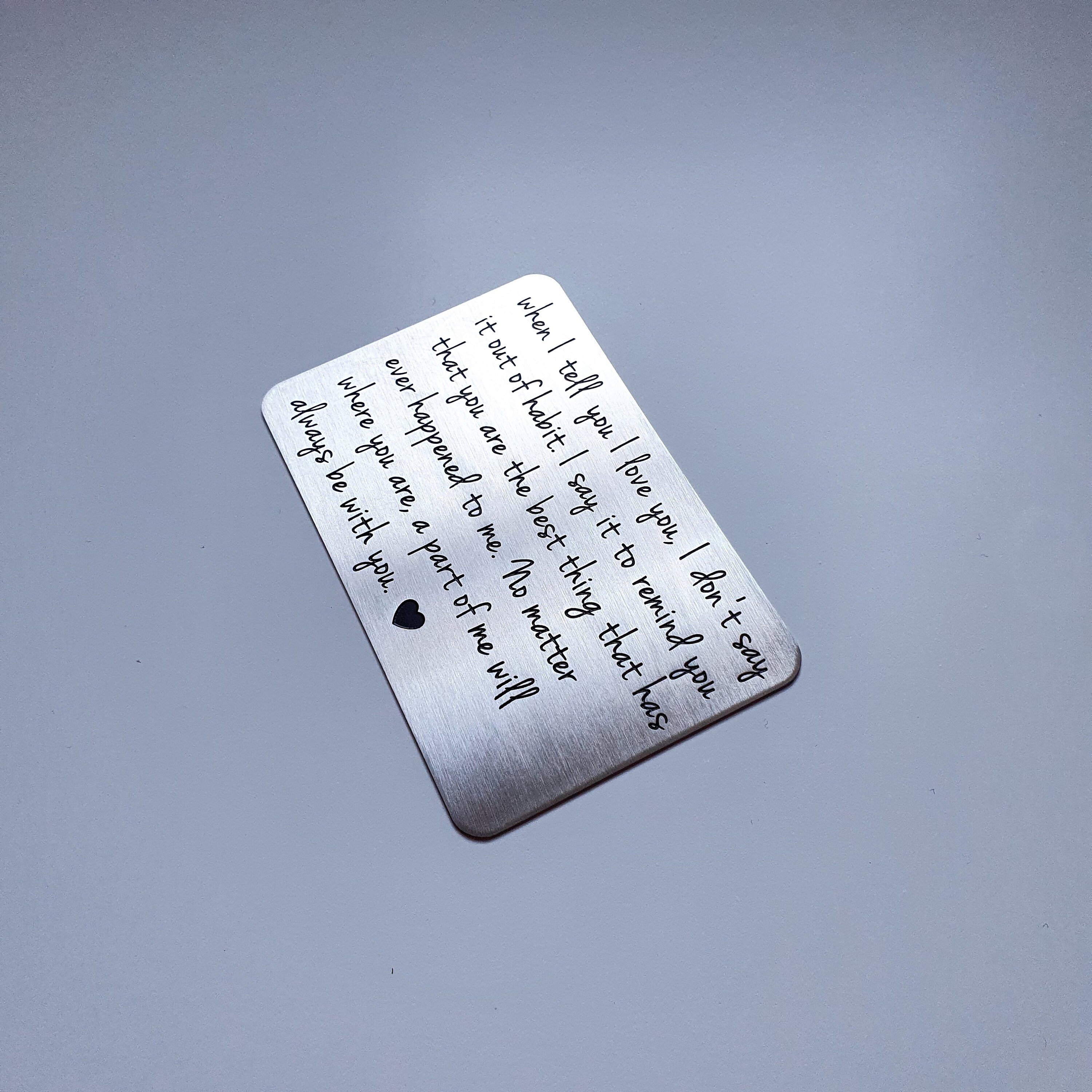 Mens SILVER Wallet Insert Credit Card Sized Gift for Him - Etsy UK