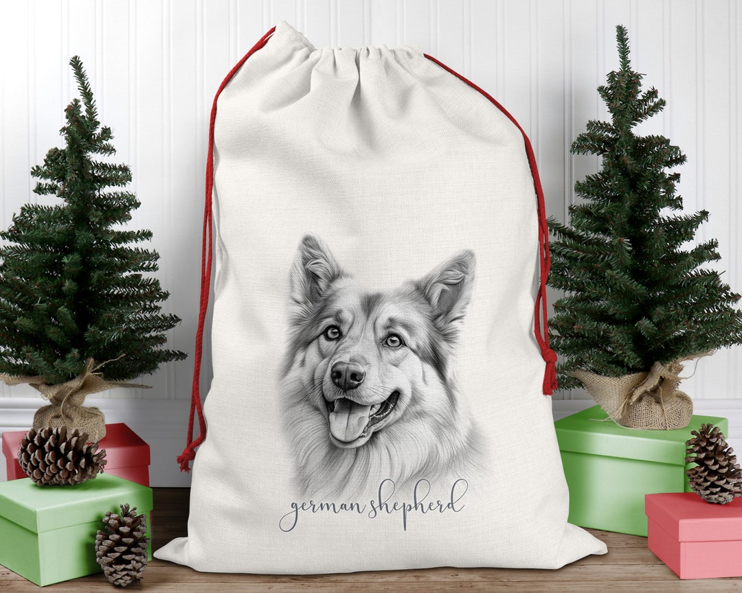 Personalised German Shepherd Dog Christmas Sack, Dog Breed Santa Sack ...