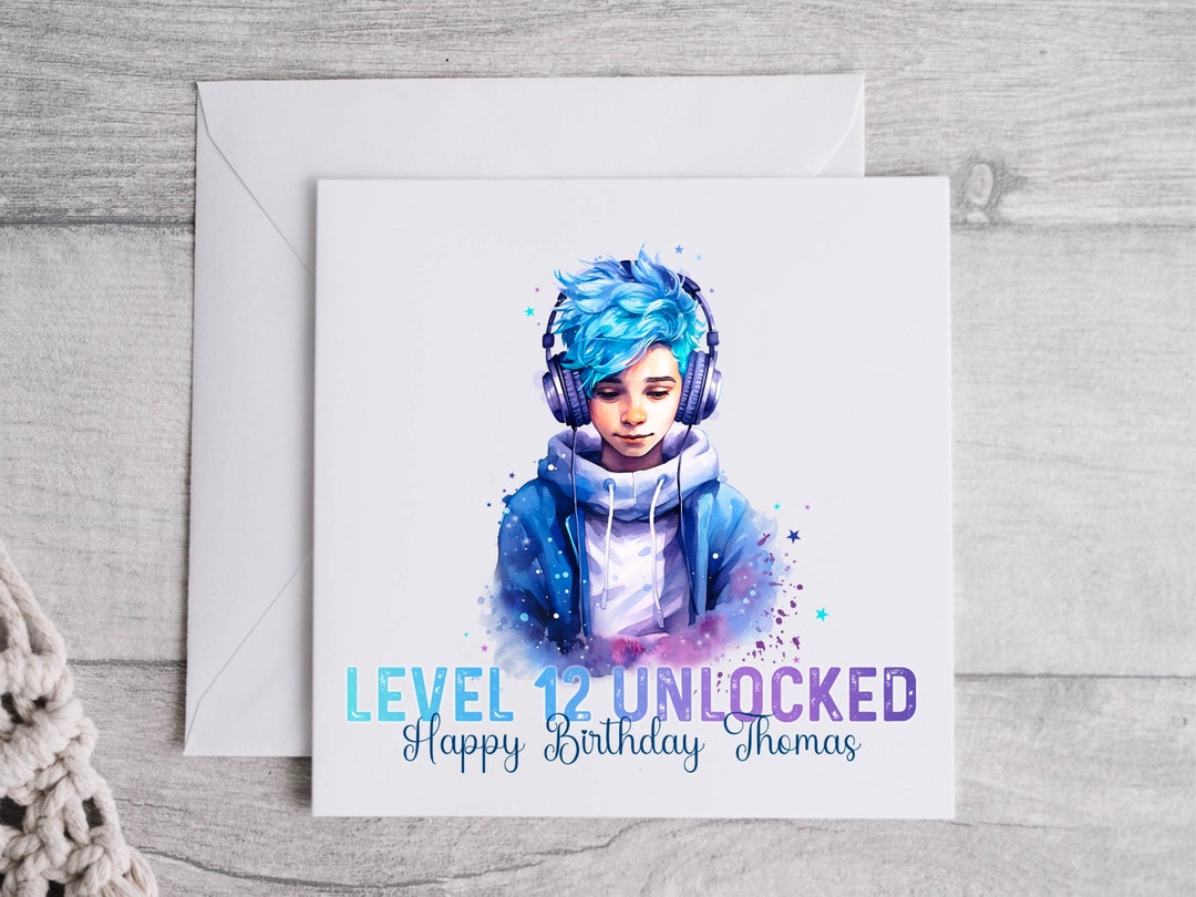 Personalised Birthday Card for Him, Gamer Boy Birthday Card, Teenage ...