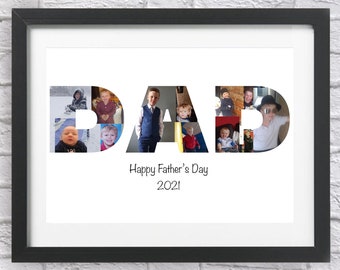 Bespoke Personalised DADDY Collage Print Photos Father Dad - Etsy